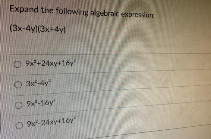 Solved Expand the following algebraic expression: | Chegg.com
