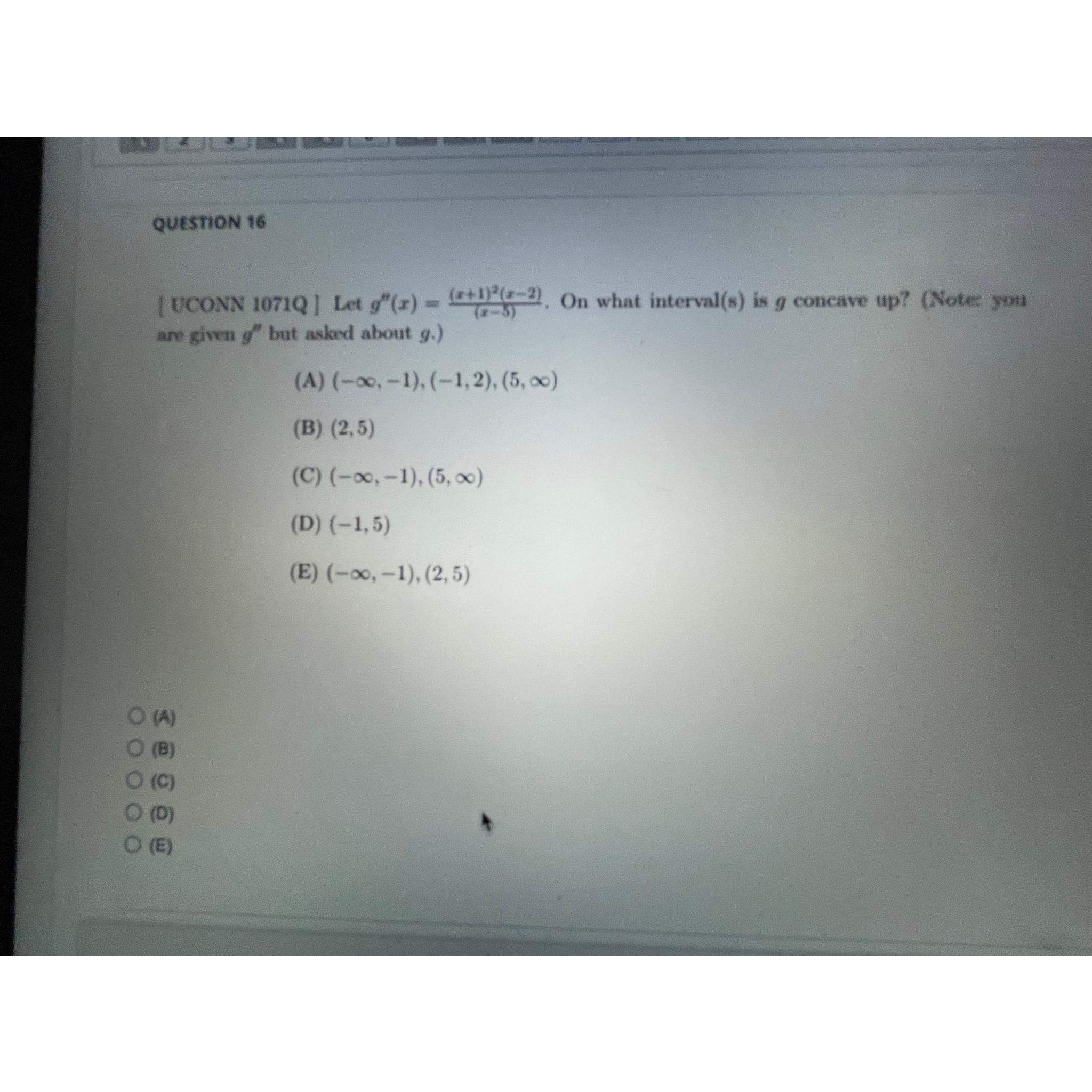 Solved Question 16[UCONN 1071Q ] ﻿Let | Chegg.com
