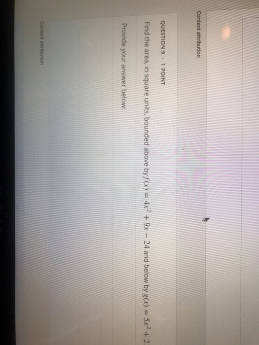 Solved Content attribution QUESTION 9.1 POINT Find the area, | Chegg.com
