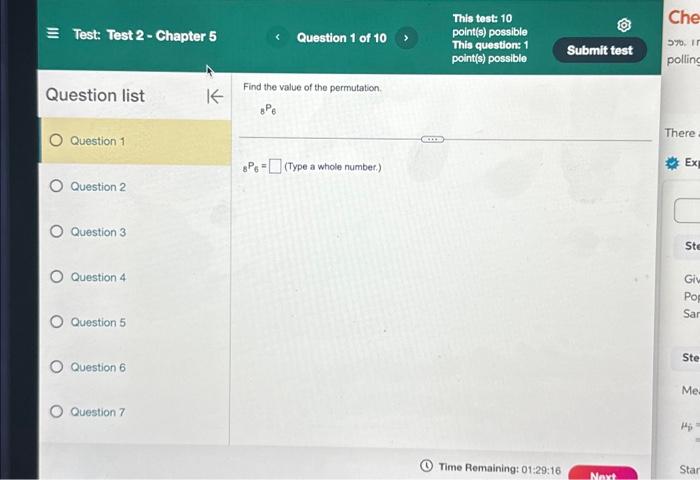 Solved Test Test 2 Chapter 5 Question List O Question 1