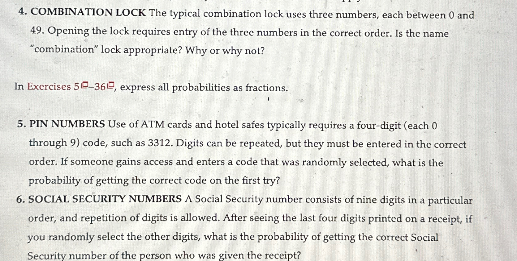 Solved COMBINATION LOCK The typical combination lock uses | Chegg.com