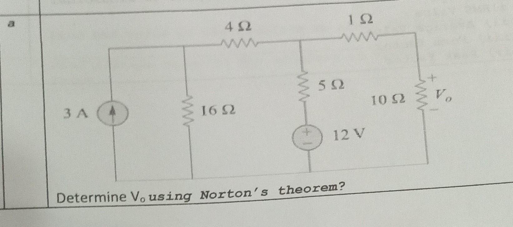 Solved Determine V0 using Norton's theorem? | Chegg.com