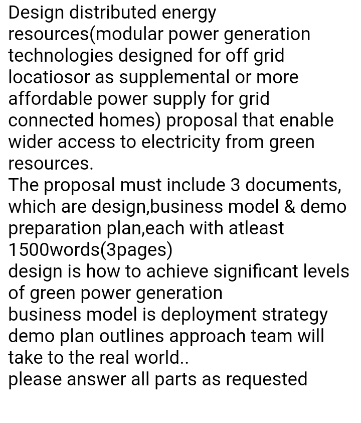 Design distributed energy resources(modular power | Chegg.com