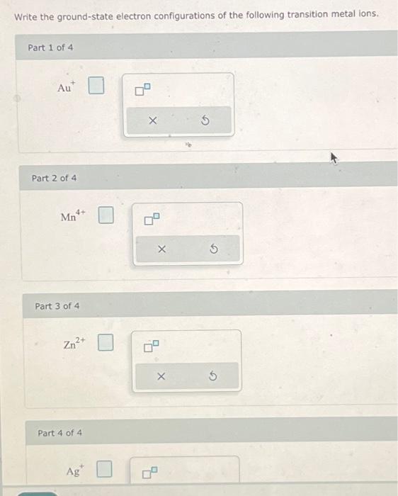 Write the ground-state electron configurations of the | Chegg.com