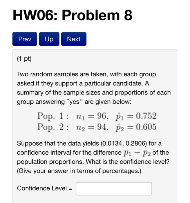 Solved HW06: Problem 6 Prev Up Next (1 pt) Find the size of | Chegg.com