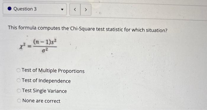Solved This formula computes the Chi-Square test statistic | Chegg.com
