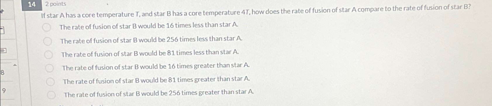 Solved If star A has a core temperature T, ﻿and star B has a | Chegg.com