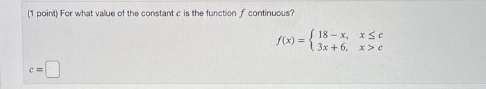 Solved (1 point) Find the value of the constant b that makes | Chegg.com