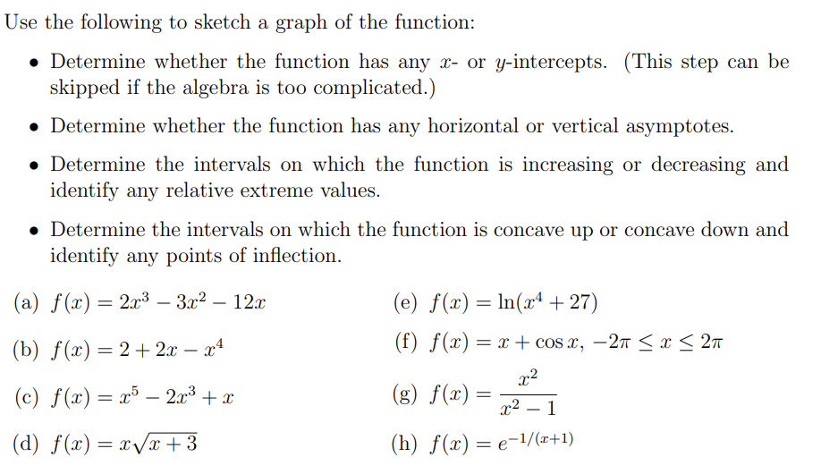 Solved Use the following to sketch a graph of the | Chegg.com