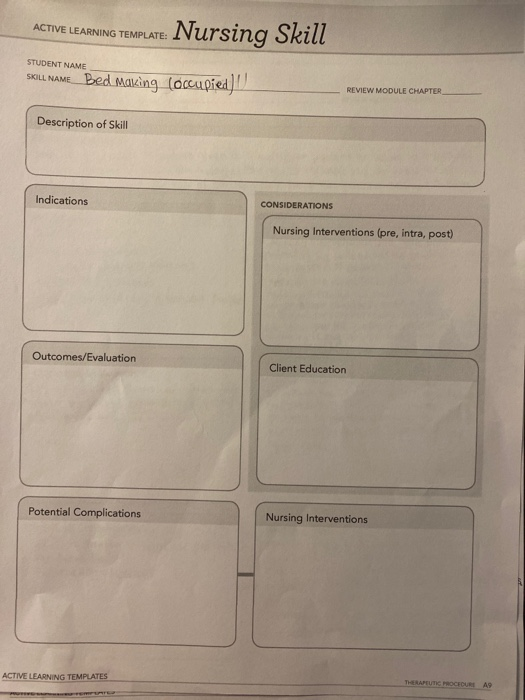 Solved ACTIVE LEARNING TEMPLATE: Nursing Skill STUDENT NAME | Chegg.com