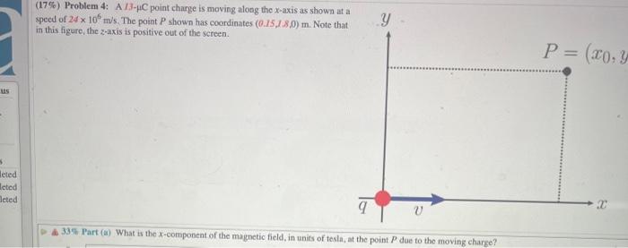 Solved us S leted leted leted (17%) Problem 4: A 13-µC point | Chegg.com