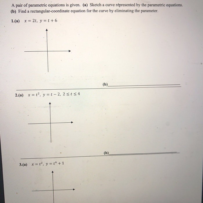 Solved A pair of parametric equations is given. (a) Sketch a | Chegg.com