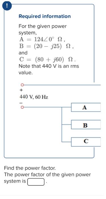 Solved Required information For the given power system, | Chegg.com