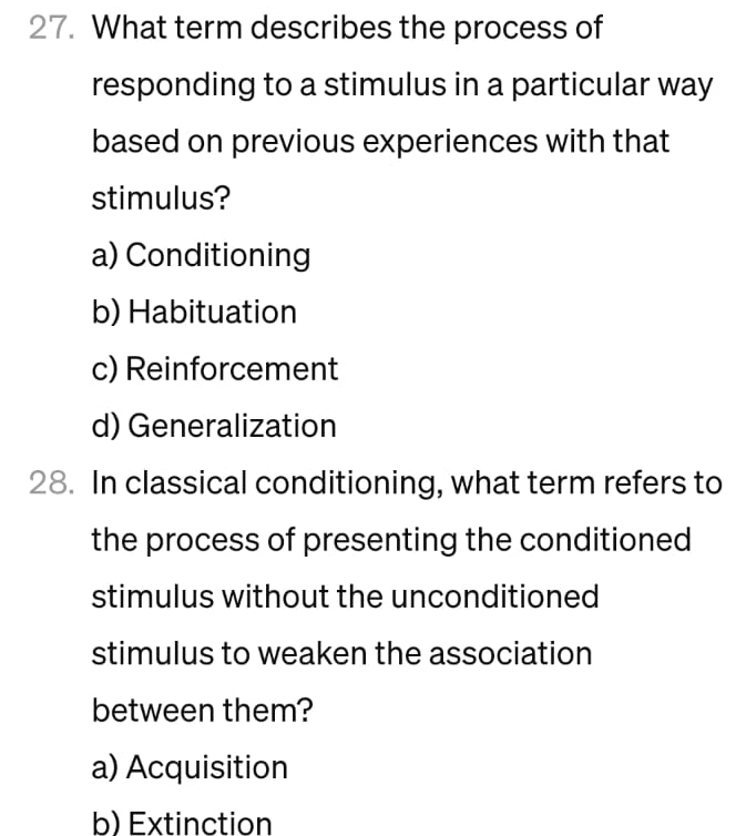 Solved What term describes the process of responding to a | Chegg.com