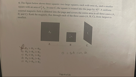 Solved The figure below shows three squares: two large | Chegg.com