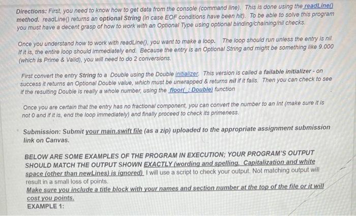 Solved Overview: Write a program in Swift named primeFinder. | Chegg.com