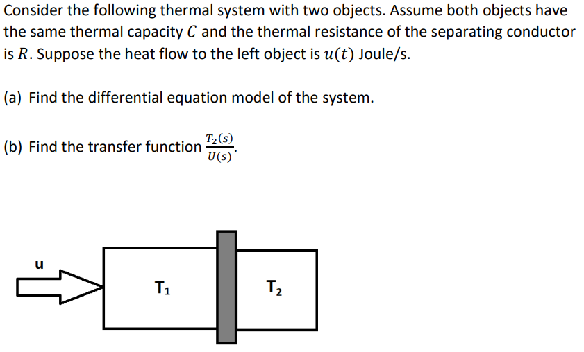 Solved Consider the following thermal system with two | Chegg.com