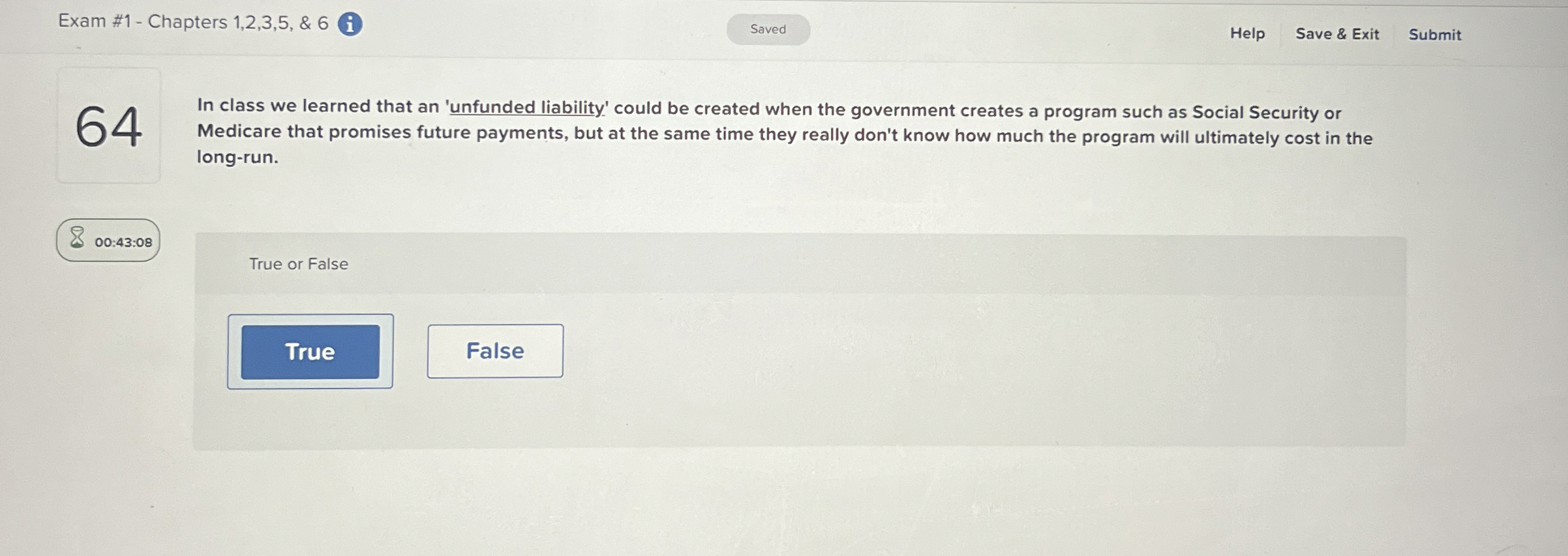 Solved Exam #1 - ﻿Chapters 1,2,3,5, ﻿& 6 (iHelpSubmit64In | Chegg.com