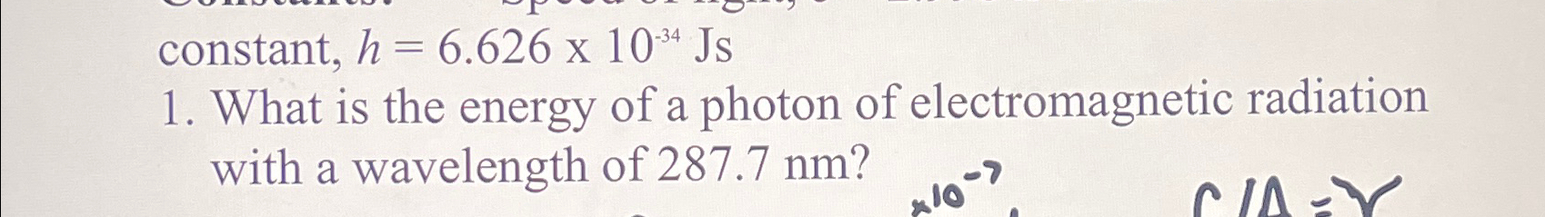 Solved What is the energy of a photon of electromagnetic | Chegg.com