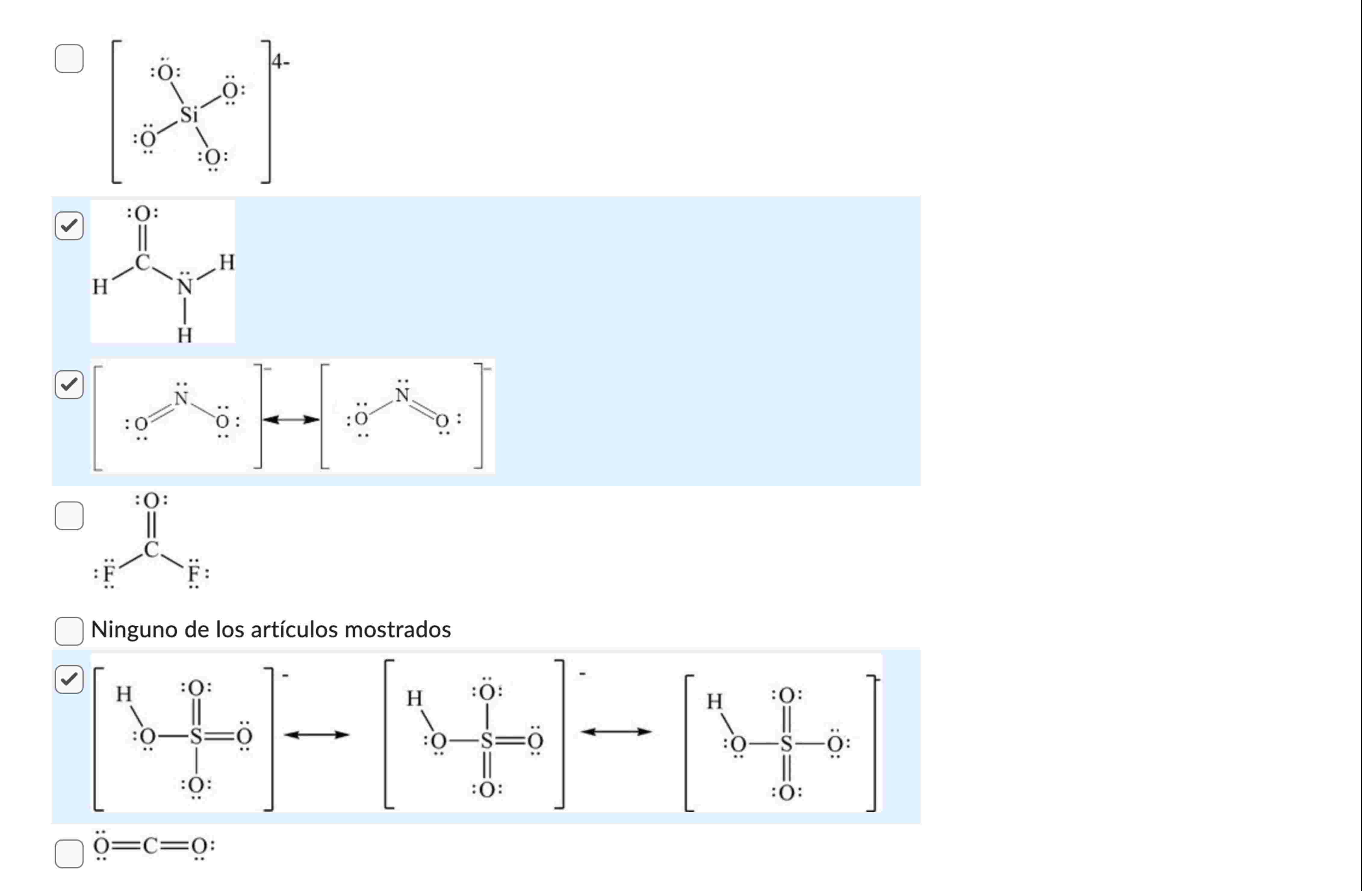 Solved ¿Cuál de los siguientes tiene un átomo central con un | Chegg.com
