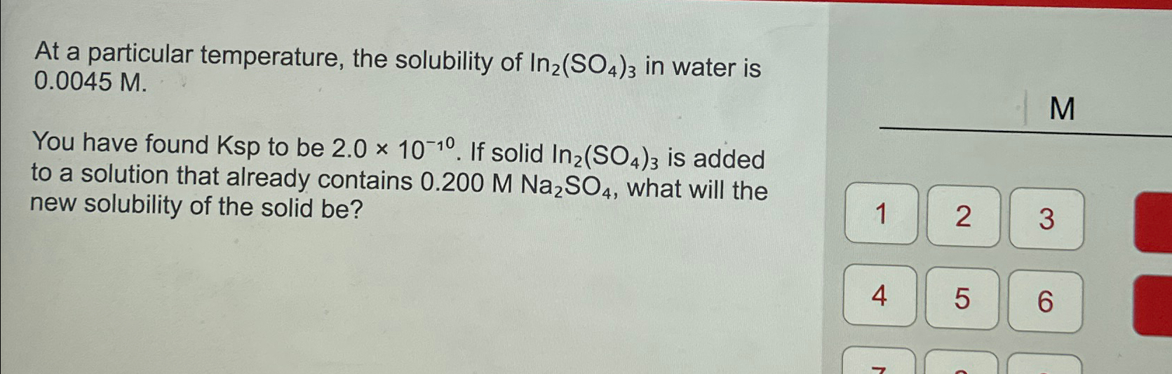 Solved At a particular temperature, the solubility of | Chegg.com