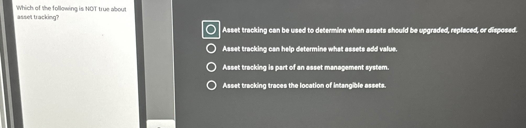 Solved Which of the following is NOT true about asset | Chegg.com