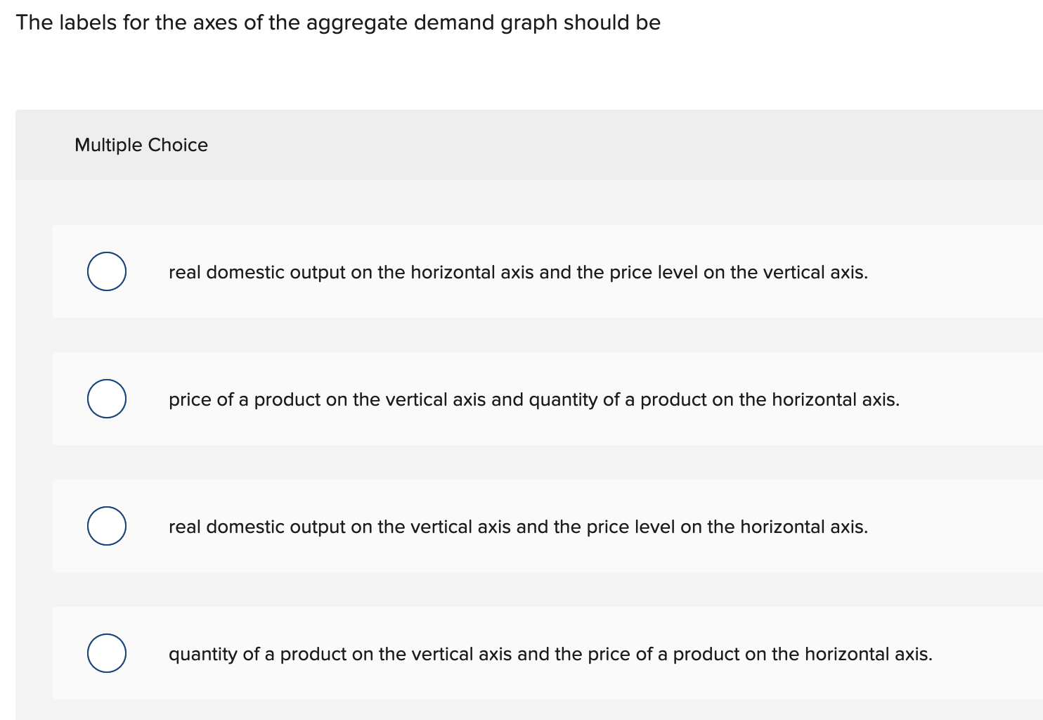 Solved The labels for the axes of the aggregate demand graph | Chegg.com