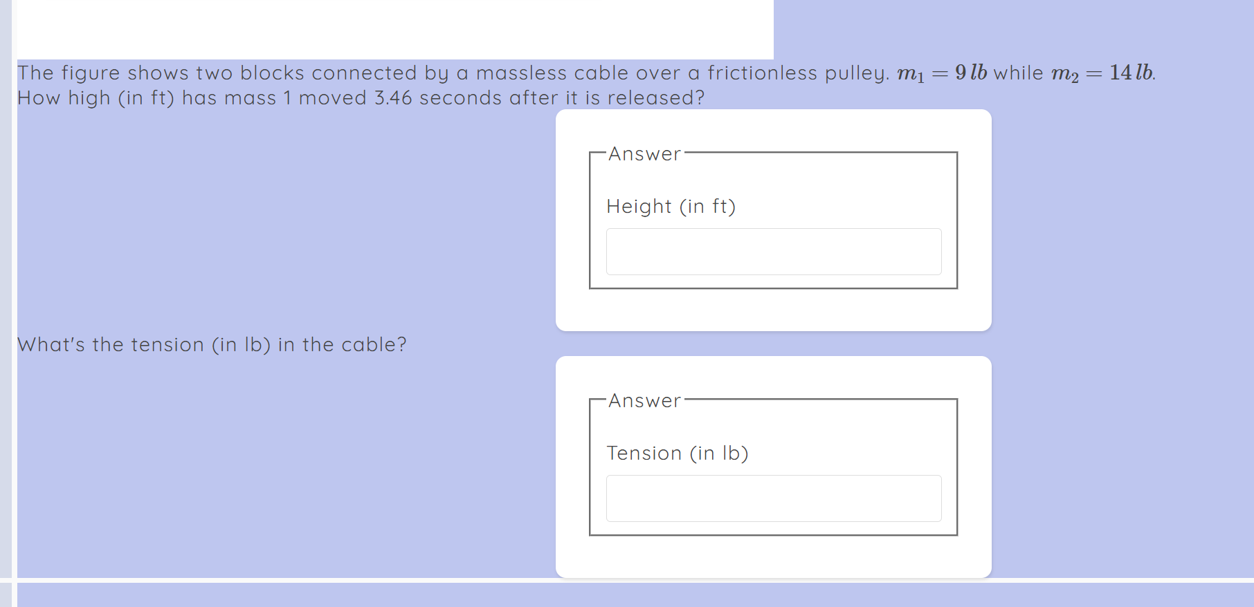 Solved The figure shows two blocks connected by a massless | Chegg.com