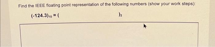 Solved Find the IEEE floating point representation of the | Chegg.com