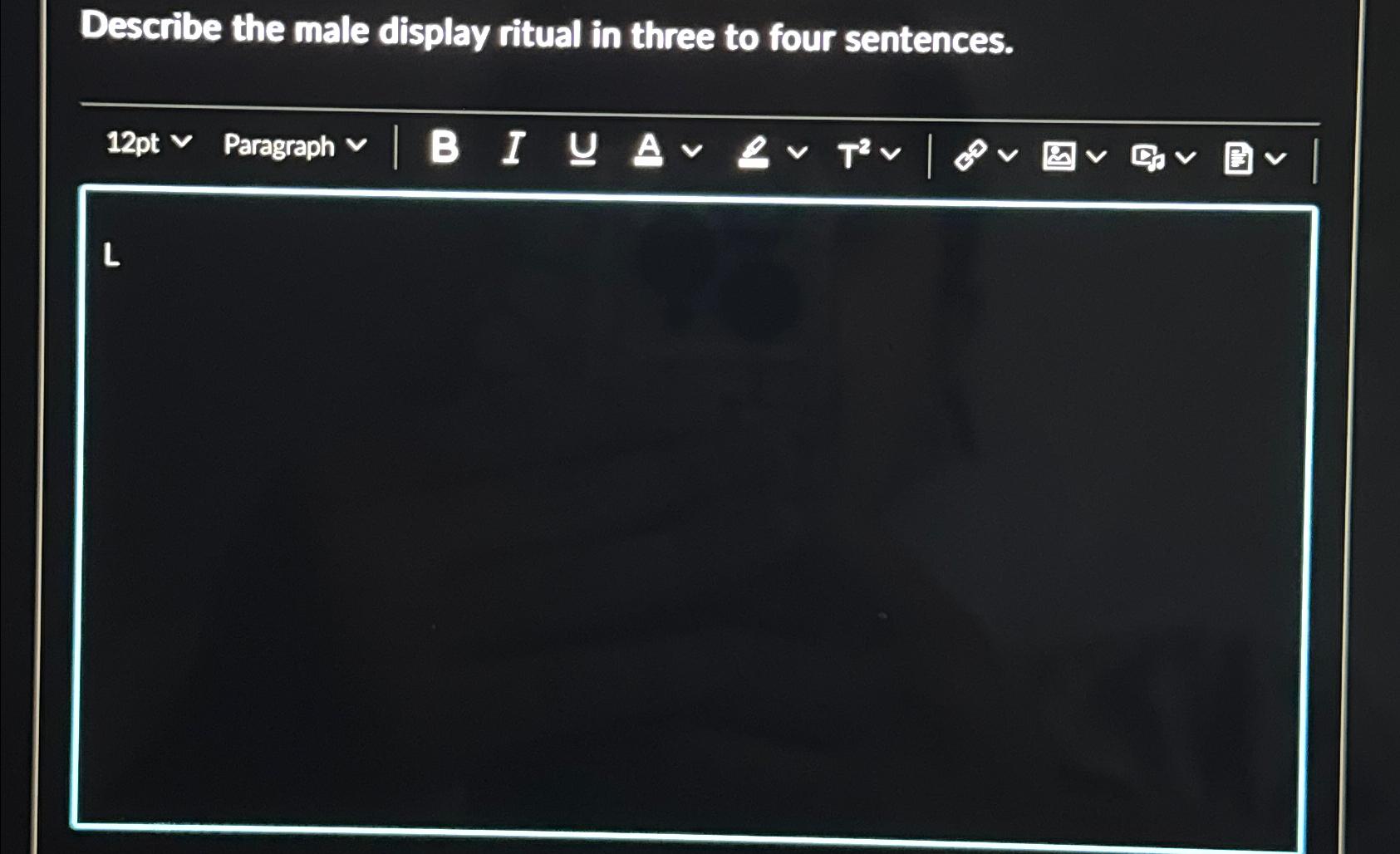Solved Describe the male display ritual in three to four | Chegg.com