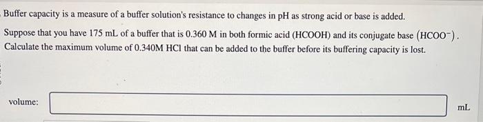 Solved Buffer capacity is a measure of a buffer solution's | Chegg.com