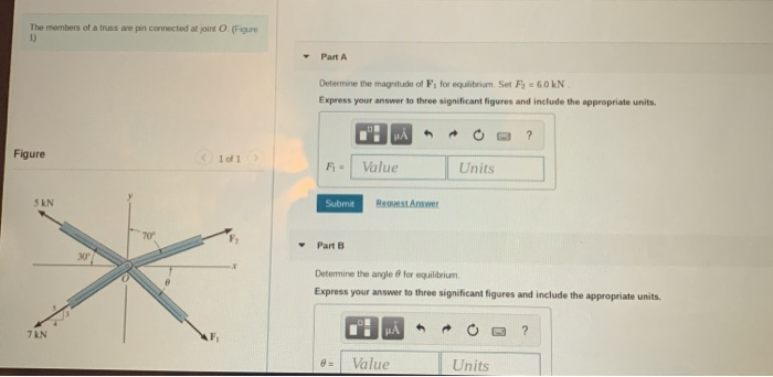 Solved The members of a truss are pin connected joint O. | Chegg.com