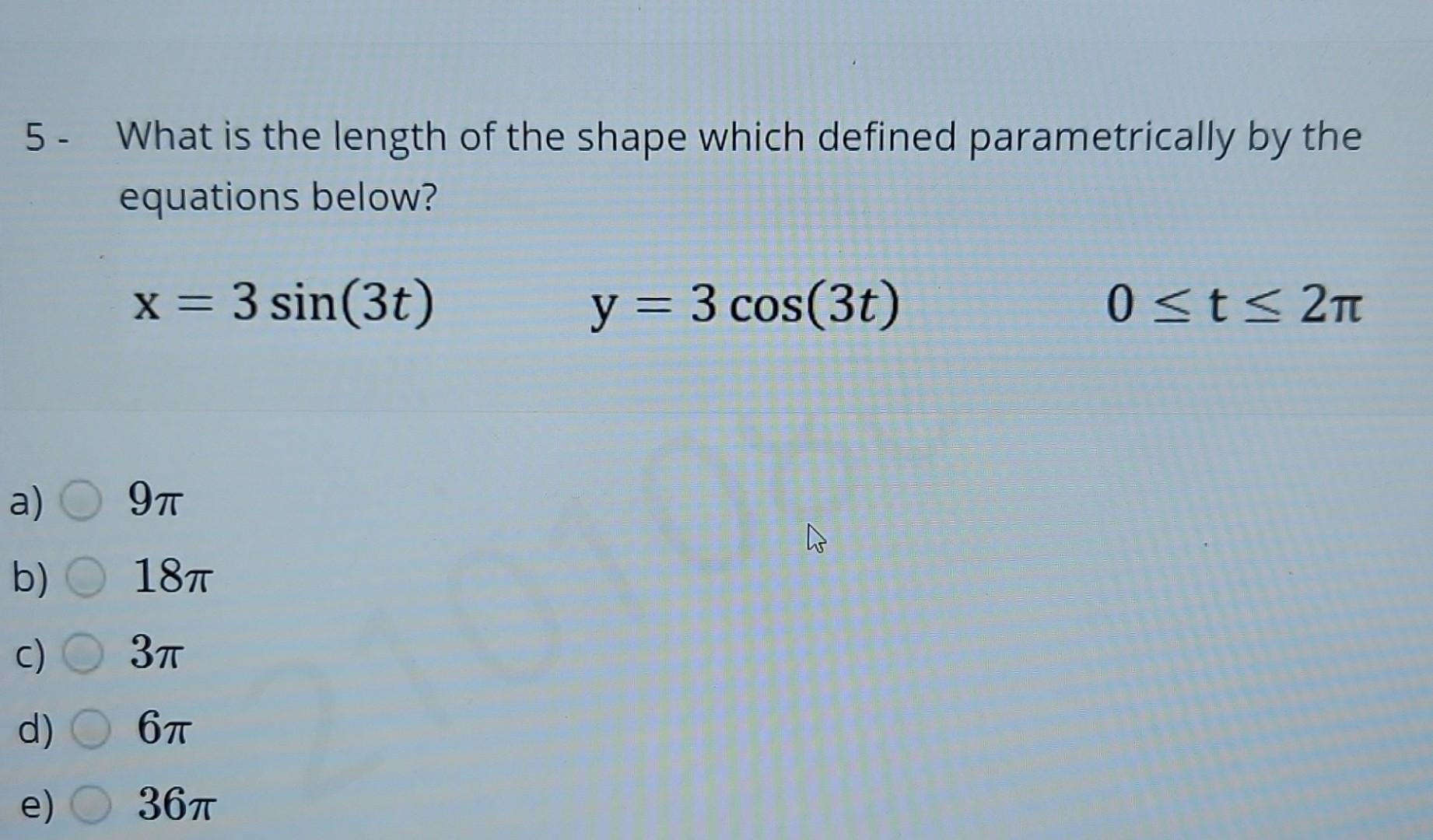 Solved 5 - What is the length of the shape which defined | Chegg.com