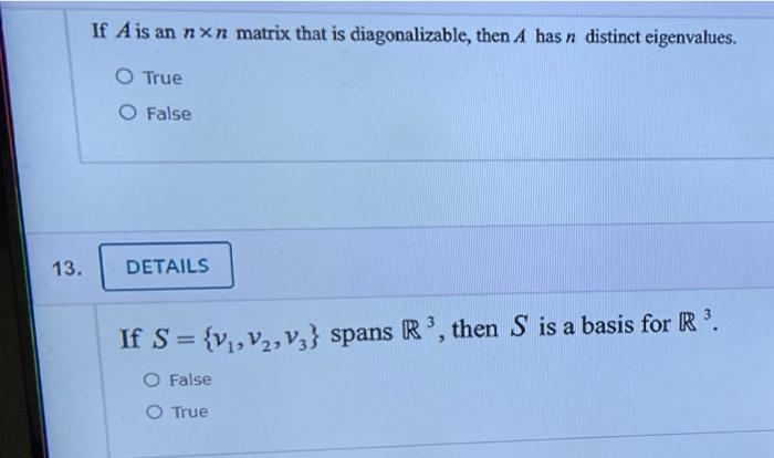 Solved If Ais an nxn matrix that is diagonalizable, then A | Chegg.com