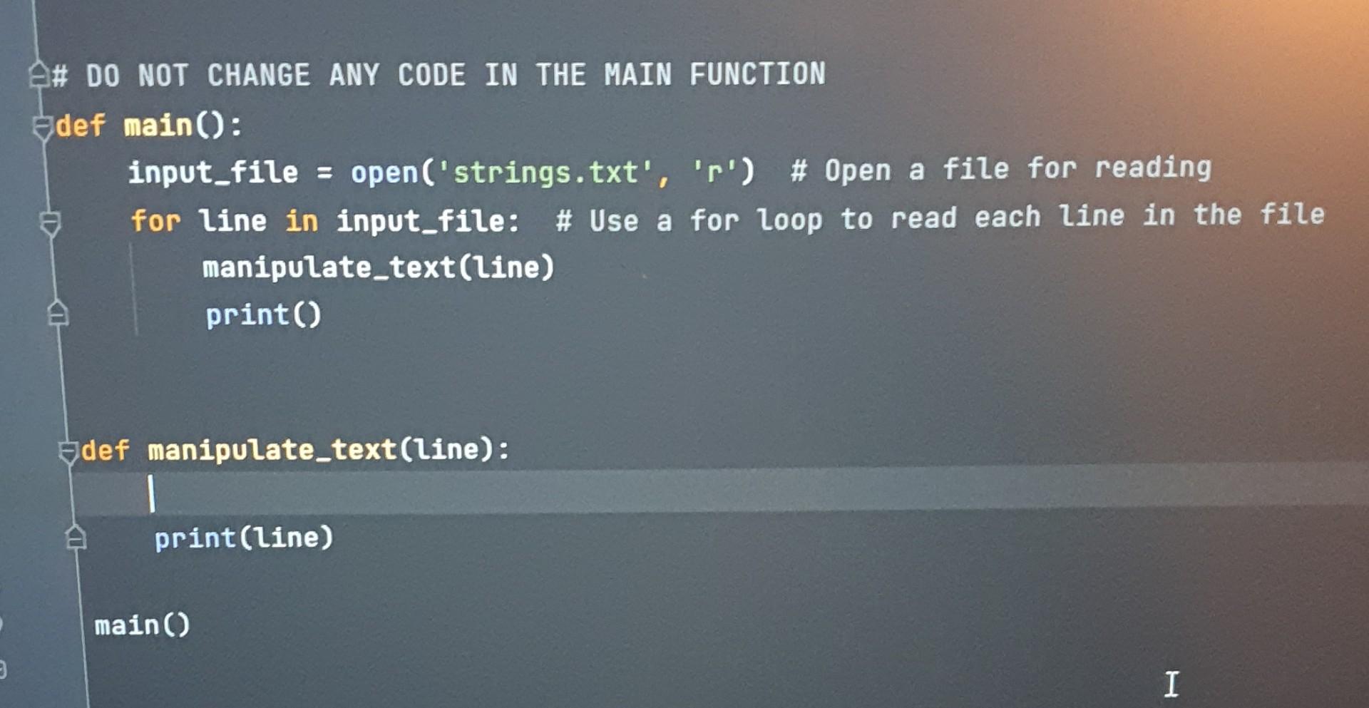 Solved The starter code will open a file named strings.txt. | Chegg.com