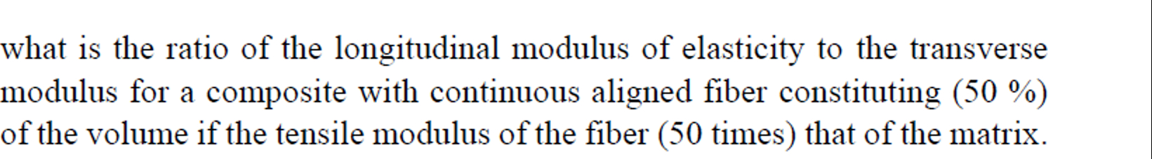 Solved What Is The Ratio Of The Longitudinal Modulus Of