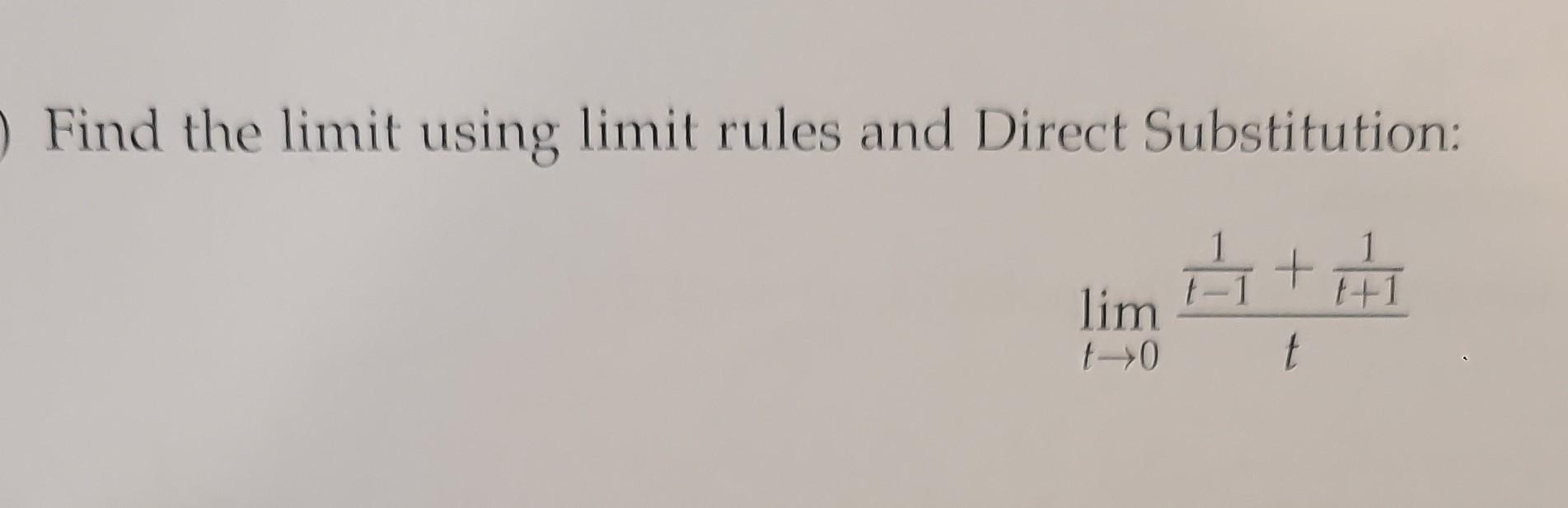 Solved Find the limit using limit rules and Direct | Chegg.com