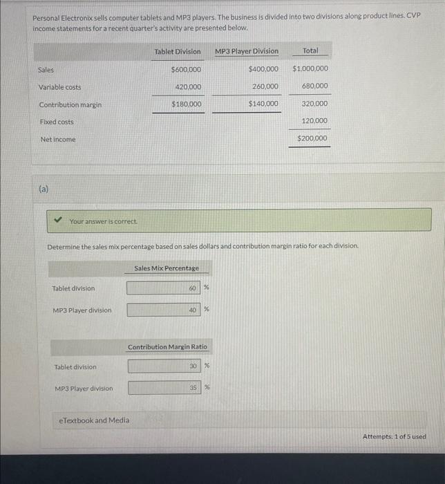 Solved Personal Electronix sells computer tablets and MP3 | Chegg.com