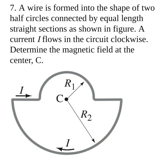 Solved 7. A wire is formed into the shape of two half | Chegg.com