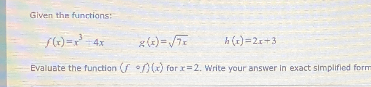 Solved Given the | Chegg.com