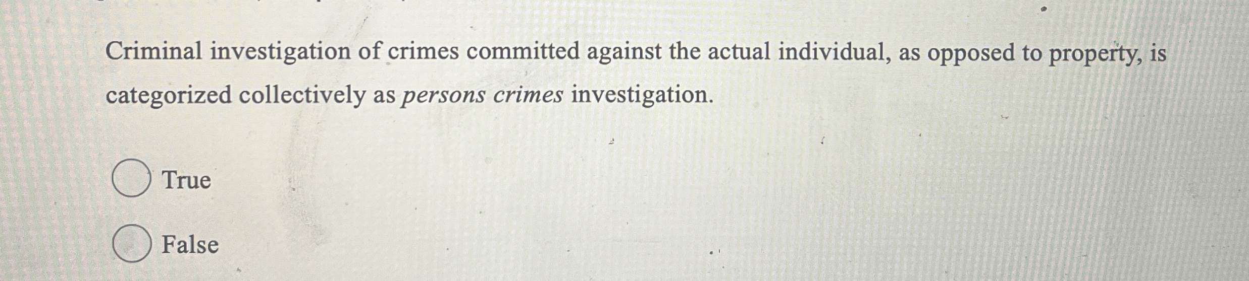 Solved Criminal investigation of crimes committed against | Chegg.com