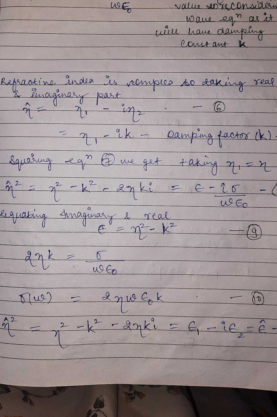 Solved Determine n(refractive index) & k (Dielectric | Chegg.com