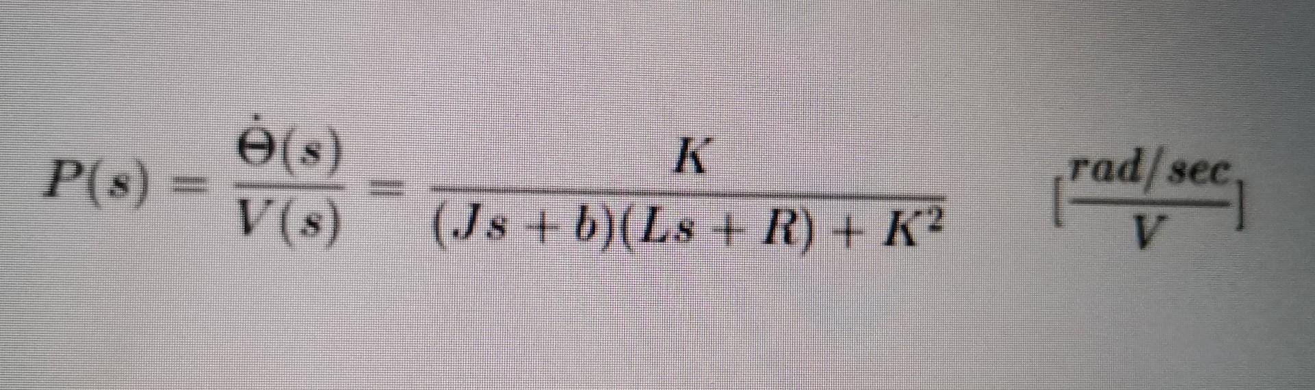 Solved DC motor controller design e- G Consider a DC motor | Chegg.com