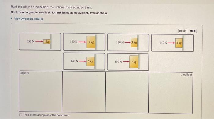 Solved Rank the boxes on the basis of the magnitude of the | Chegg.com