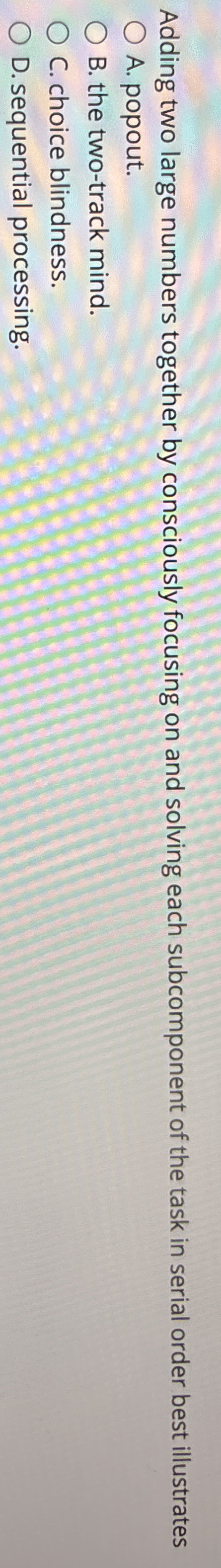 Solved Adding two large numbers together by consciously | Chegg.com