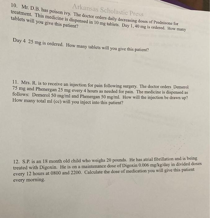 Solved 5. A patient was prescribed 50 mg of Vistaril for | Chegg.com