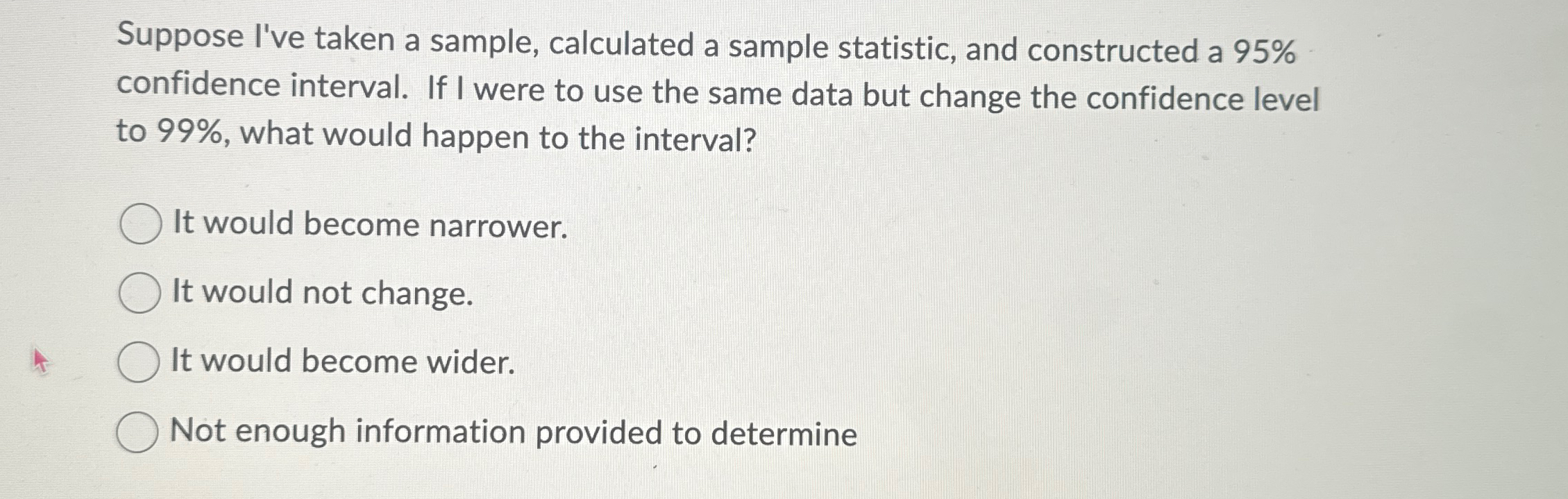 Suppose I've taken a sample, calculated a sample | Chegg.com