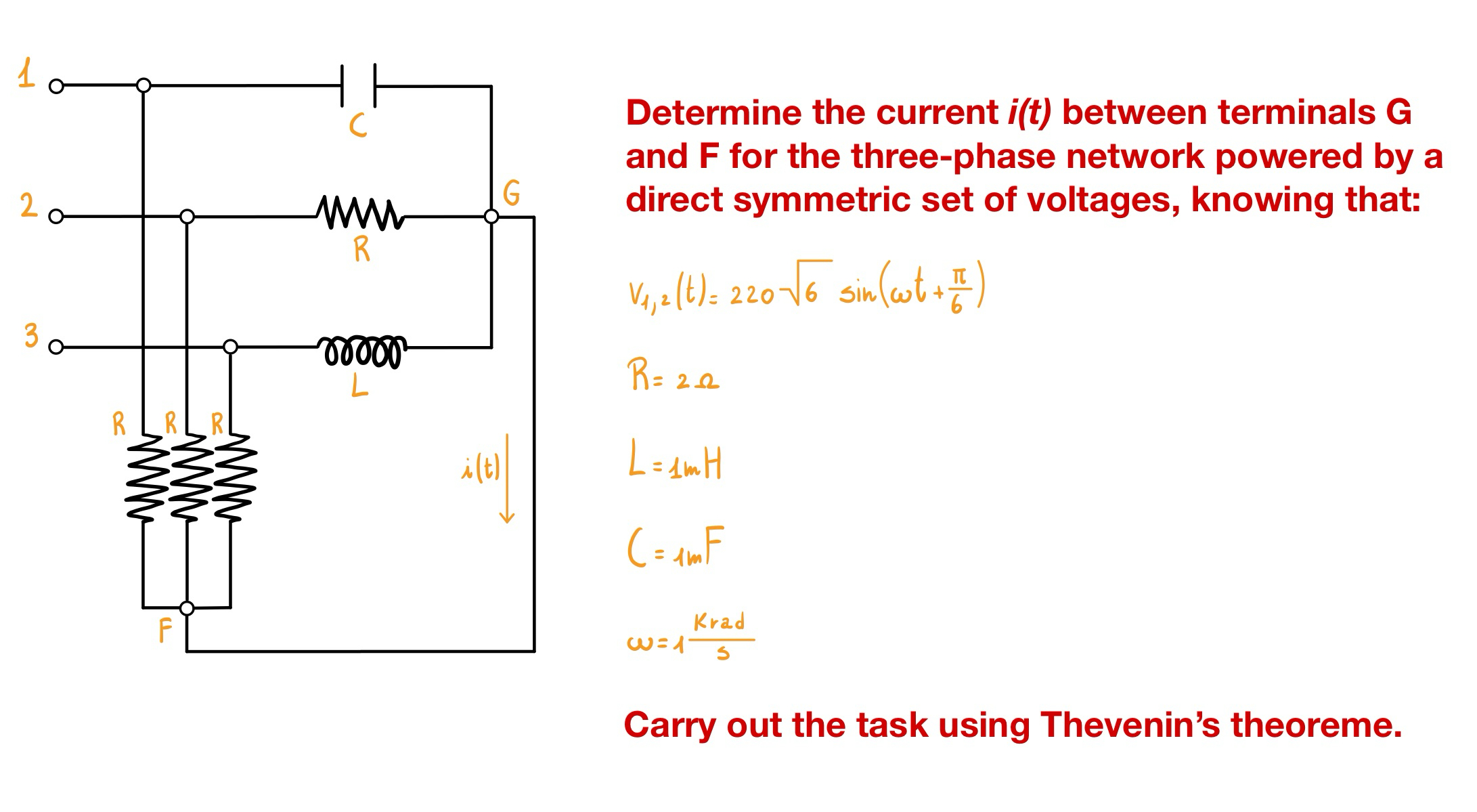 Solved Determine the current i(t) ﻿between terminals G ﻿and | Chegg.com