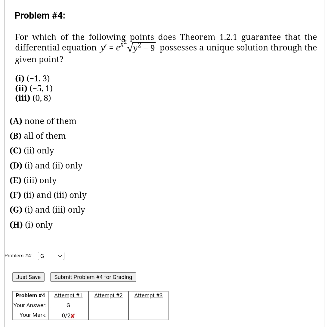 Solved Problem #4:For which of the following points does | Chegg.com