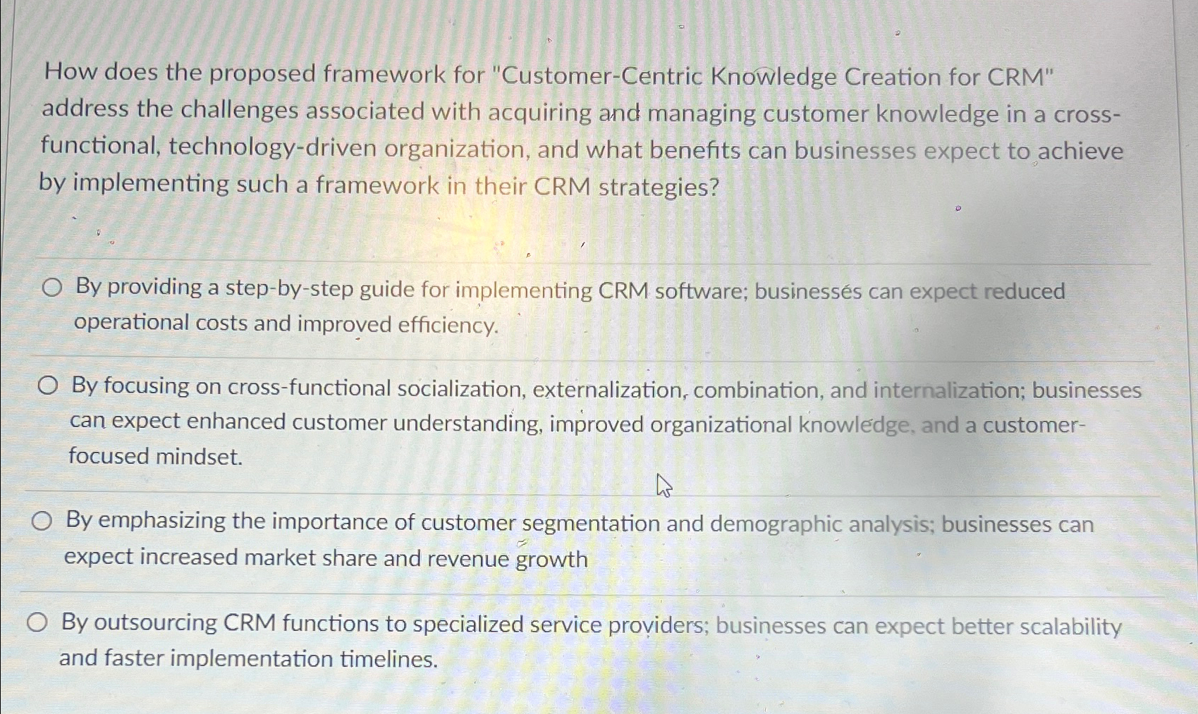 Solved How does the proposed framework for "Customer-Centric | Chegg.com